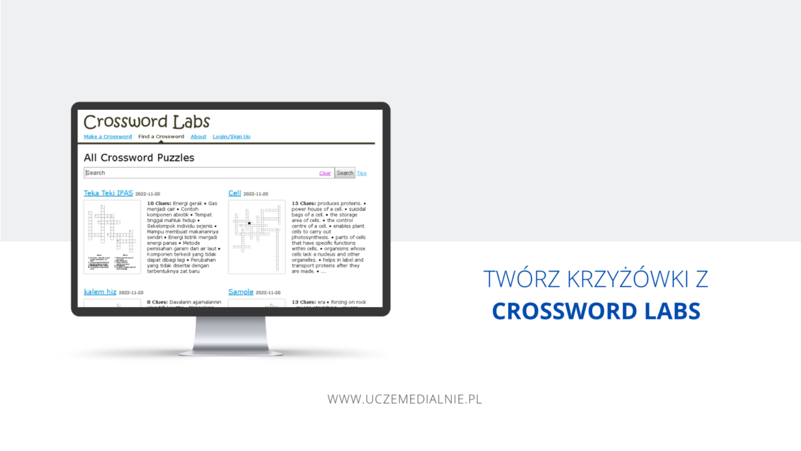 Twórz krzyżówki z Crossword Labs - Uczę medialnie
